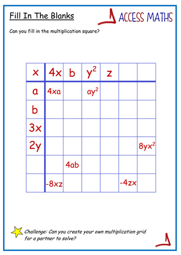 algebra-multiplication-grid-fill-in-the-blanks-teaching-resources