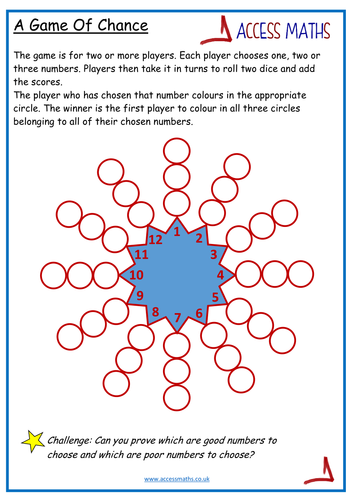 Probability Game Starter For Sample Space Diagrams | Teaching Resources