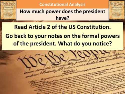 Presidential Power | Teaching Resources