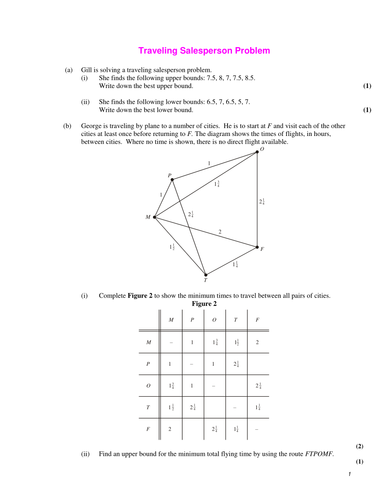 Traveling Salesperson Problem | Teaching Resources