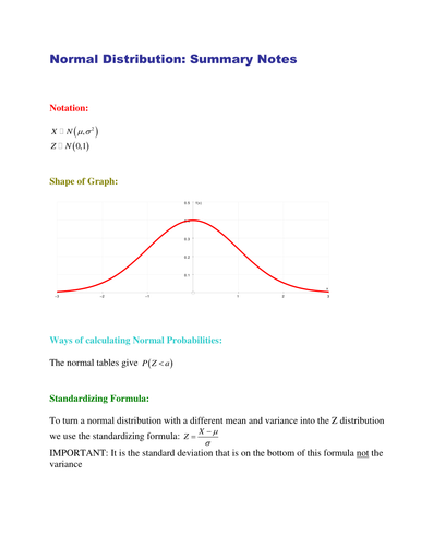 Normal Distribution | Teaching Resources