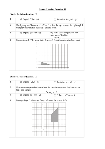 3 Starters + Homework | Teaching Resources