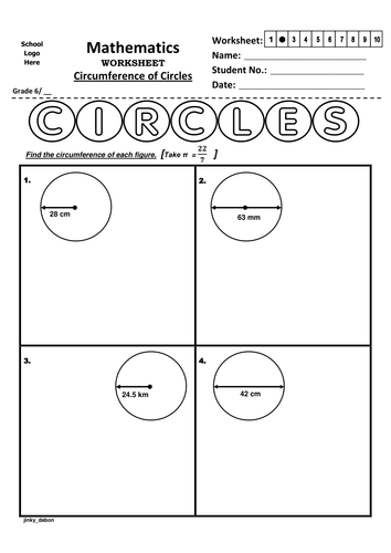 Grade 6 - Circumference of Circles (Handout) | Teaching Resources
