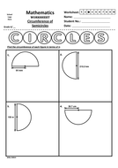 Grade 6 - Circumference of Half Circles (Handout) | Teaching Resources