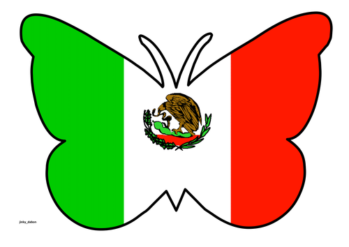 Butterfly Themed Flag of Mexico | Teaching Resources