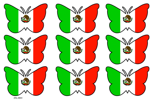 Butterfly Themed Flag of Mexico | Teaching Resources