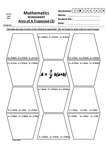 Grade 6 – Area of a Trapezoid (1-3) | Teaching Resources