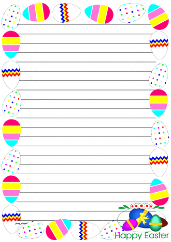 Easter Themed Lined Paper and Pageborders | Teaching Resources