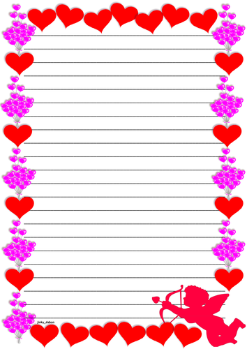 Valentines Day Themed Lined Paper and Pageborder | Teaching Resources