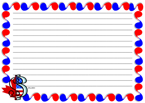 Dollar Sign Themed Lined Paper and Pageborder | Teaching Resources