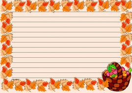Thanksgiving Themed Lined Paper and Page borders | Teaching Resources