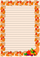 Thanksgiving Themed Lined Paper and Page borders | Teaching Resources