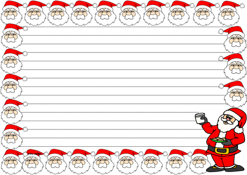 Christmas Themed Lined paper and Pageborders (2) | Teaching Resources