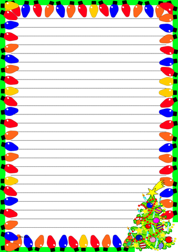 Christmas Themed Lined paper and Pageborders (2) | Teaching Resources