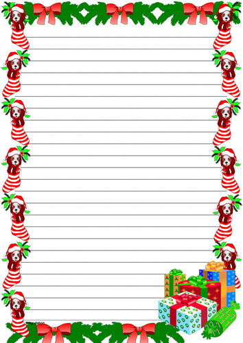 Christmas Day Themed Lined paper and Pageborders | Teaching Resources