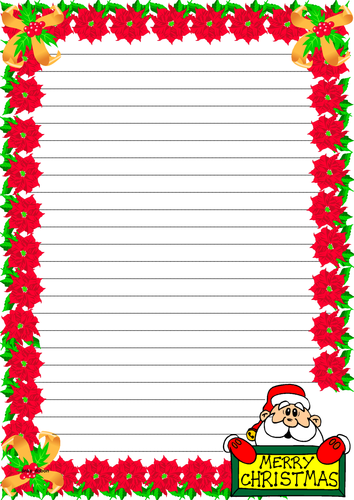 Christmas Day Themed Lined paper and Pageborders | Teaching Resources