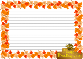 Thanksgiving Day Themed Lined Paper and Pageborder | Teaching Resources