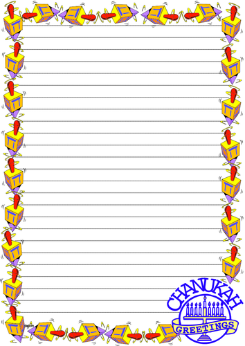 Hanukkah Themed Lined Paper and Pageborders | Teaching Resources