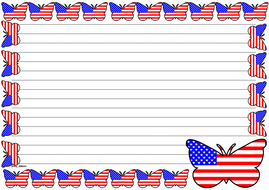 USA Flag Themed Lined Paper and Pageborders | Teaching Resources