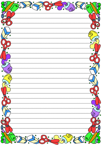 Back To School Themed Lined Paper and Pageborders | Teaching Resources