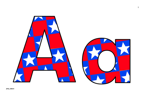 Red and Blue Themed Alphabet and Numbers | Teaching Resources