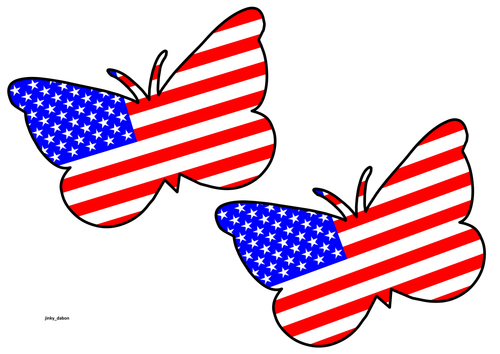 Butterfly Themed USA Flag | Teaching Resources