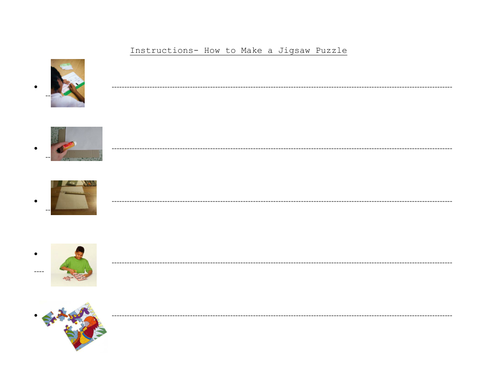 How to Make a Jigsaw Puzzle - Writing Assessment | Teaching Resources