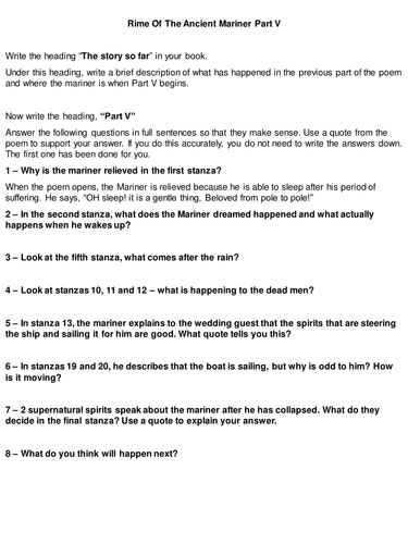 Ancient Mariner Poetry | Teaching Resources