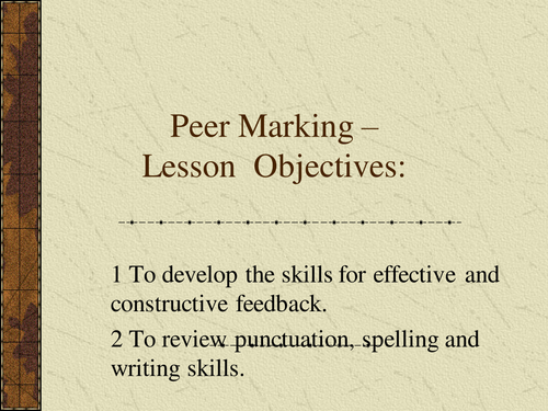 Peer Marking - How to Do it! | Teaching Resources