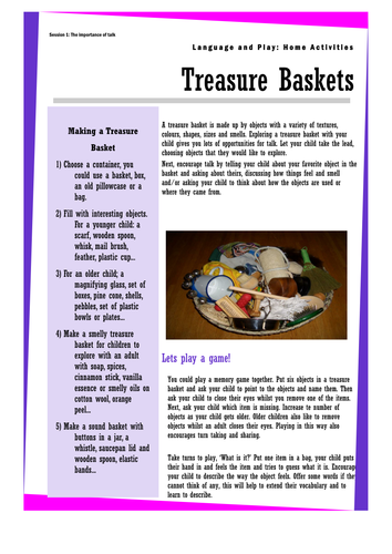 Parent information Treasure Baskets | Teaching Resources