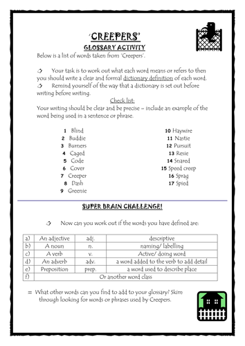 CREEPERS by Keith Gray | Teaching Resources CREEPERS by Keith Gray | Teaching Resources