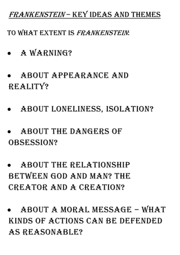 MARY SHELLEY'S FRANKENSTEIN | Teaching Resources