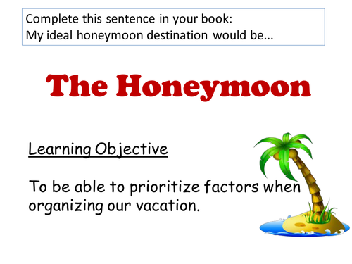 Grade 6 English Vacation Writing Lesson 1 | Teaching Resources