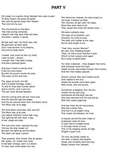 Rime Of the Ancient Mariner full PP lesson 5 | Teaching Resources