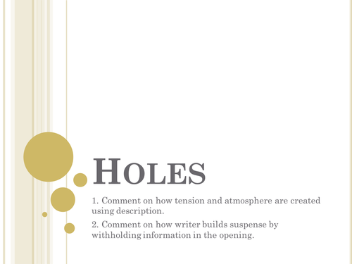 Holes lesson | Teaching Resources