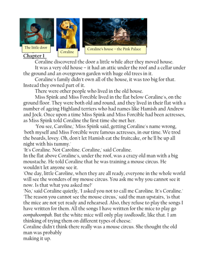 Coraline Chapter 1 Optical Illusions | Teaching Resources