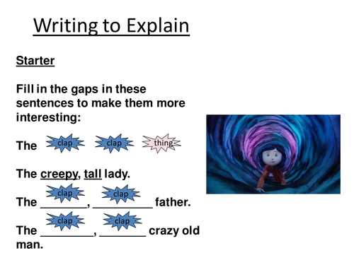 Coraline Writing to Explain Lesson | Teaching Resources