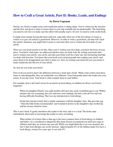 How to Craft a Great Article | Teaching Resources
