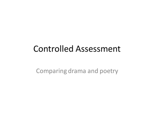 Comparison of Drama and Poetry | Teaching Resources