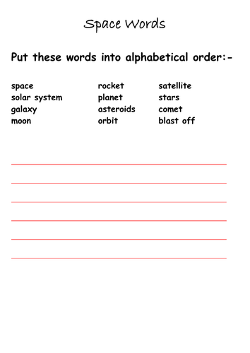 Space and Alien Themed handouts | Teaching Resources