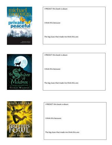 BOOK PREDICTIONS STARTER | Teaching Resources