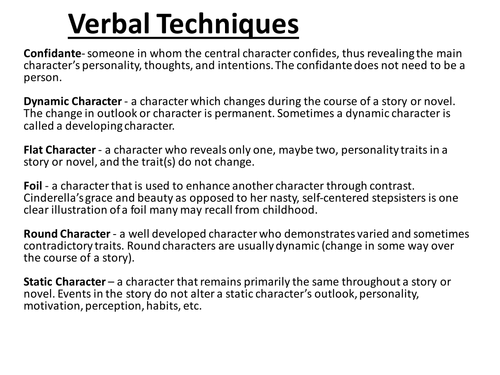 Verbal Techniques | Teaching Resources