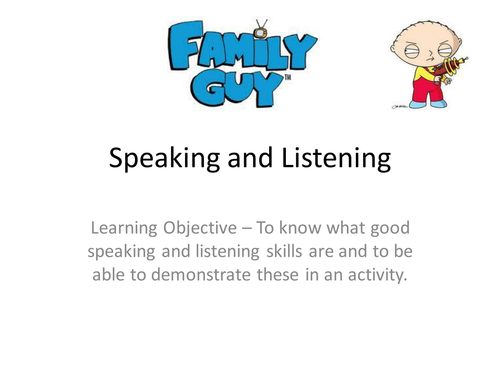 Introduction to Speaking and Listening | Teaching Resources