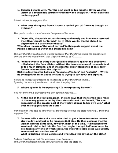 Oliver Twist lsn 7 | Teaching Resources