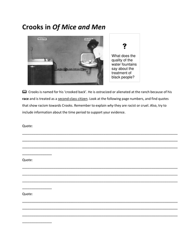 Crooks in Of Mice and Men | Teaching Resources
