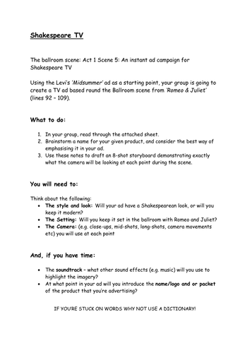 Introduction to Shakespeare | Teaching Resources