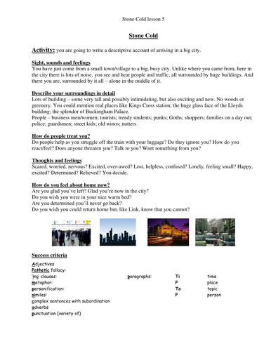 Stone Cold Activities | Teaching Resources