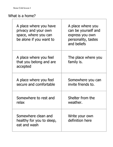 Stone Cold Activities | Teaching Resources