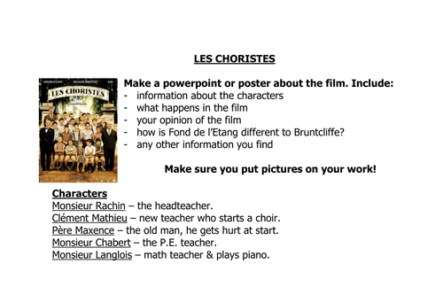 Les Choristes - wrting a review | Teaching Resources