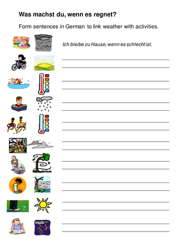 How to form a wenn clause - weather & activities | Teaching Resources